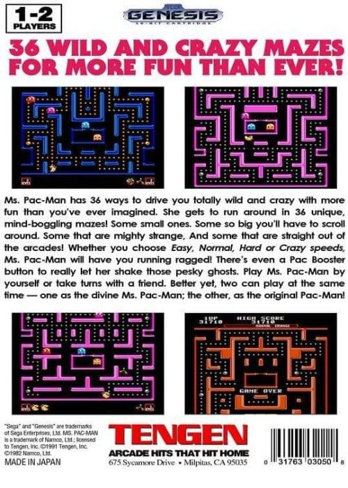 Ms. Pac-Man Sega Genesis Game - Gandorion Games