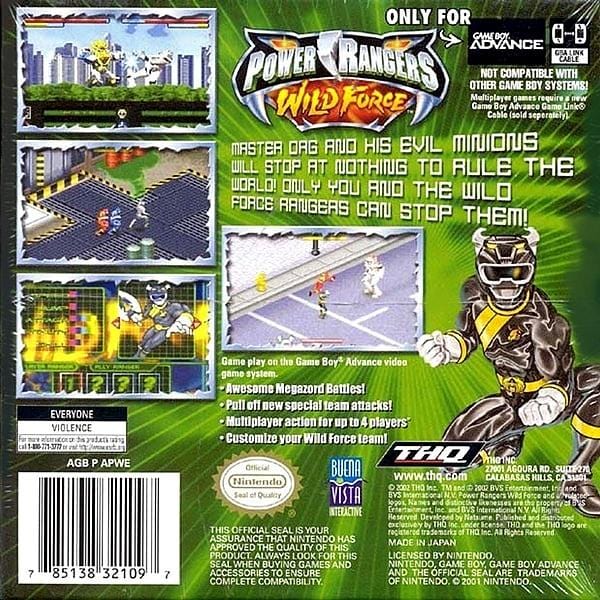 Power Rangers: Wild Force Nintendo Game Boy Advance GBA - Gandorion Games