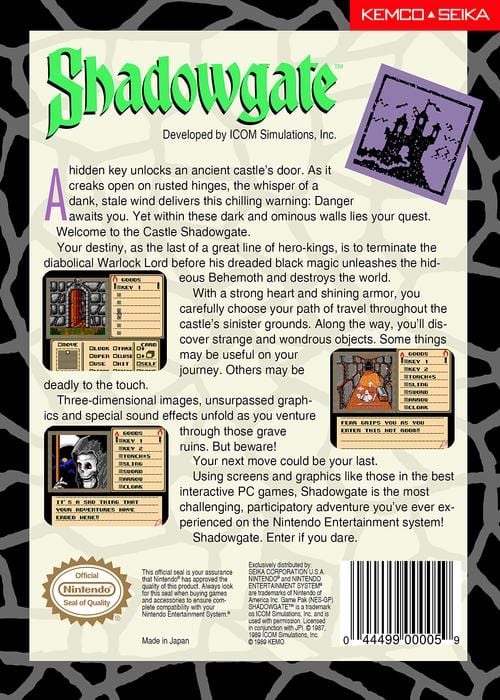 Shadowgate Nintendo NES Video Game - Gandorion Games