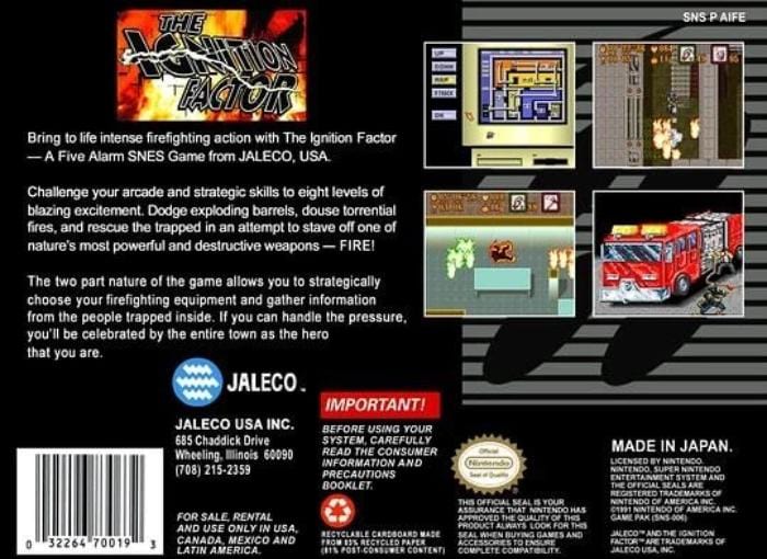 The Ignition Factor Super Nintendo Video Game SNES - Gandorion Games