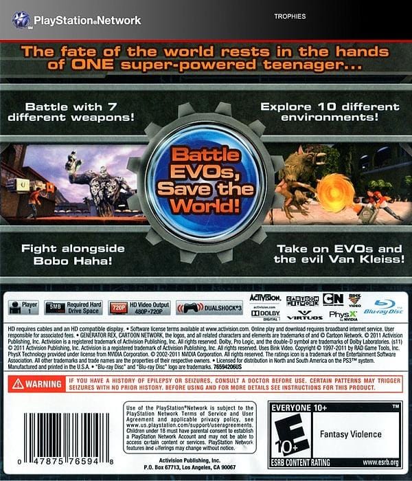 Generator Rex: Agent of Providence Sony PlayStation 3 Video Game PS3 ...